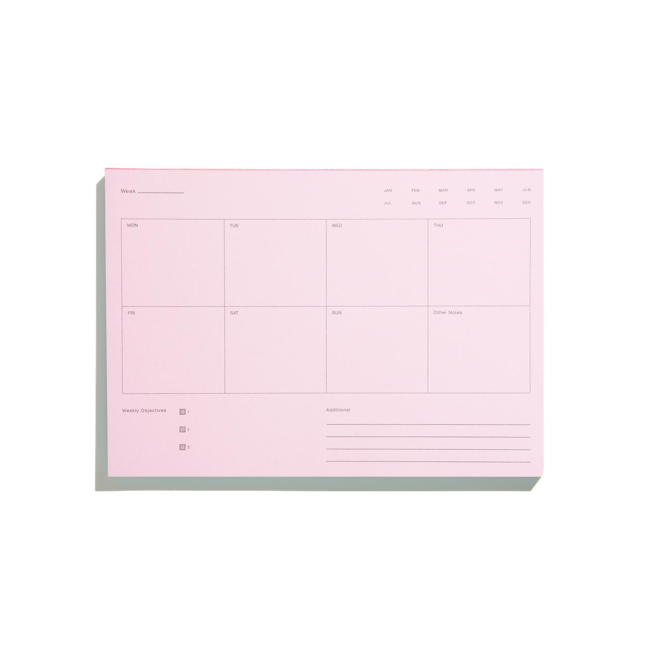 Before Breakfast - Weekly Notepad Powder Pink - Planificador Semanal ( – Notable-Notebooks.com