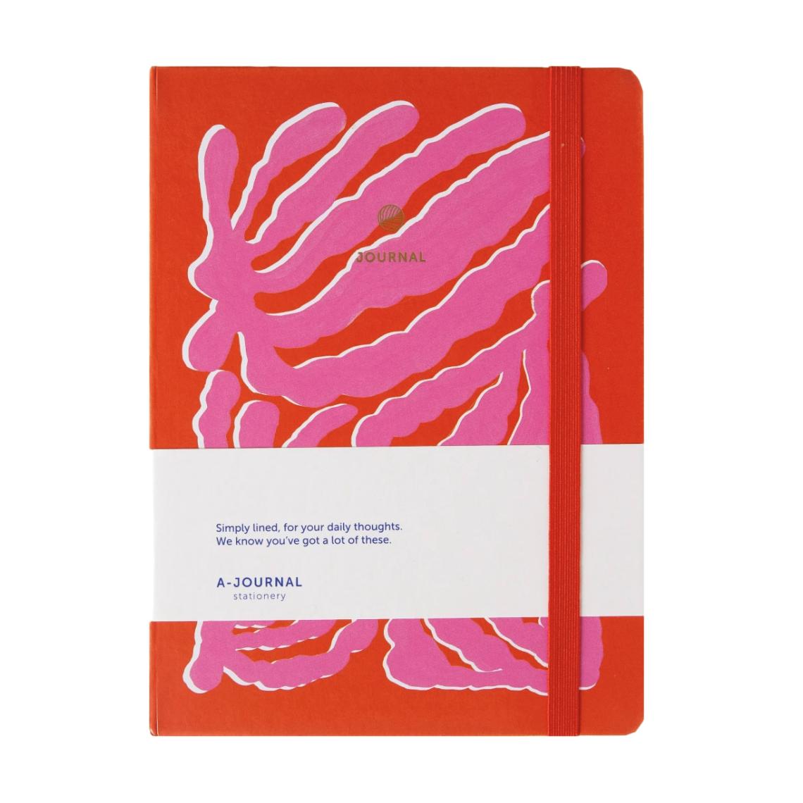 A-Journal - Groovy Pink Notebook - A5 Lined Notebook (16 x 21.5 cm ...
