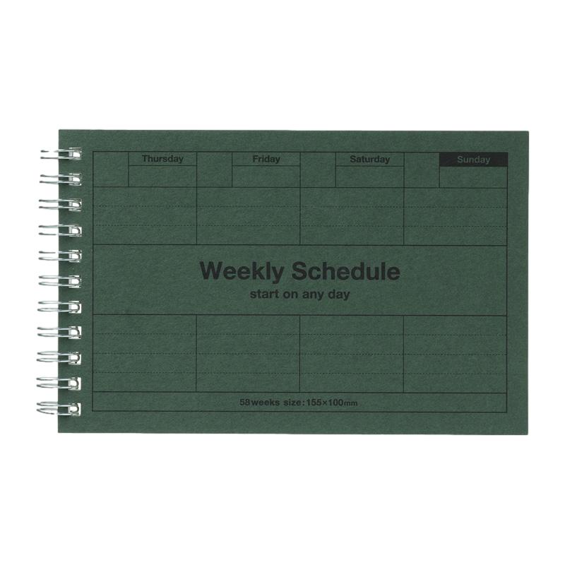 Mark's – Weekly Schedule Green – Undated Weekly Planner A6 (15 x 10 cm ...