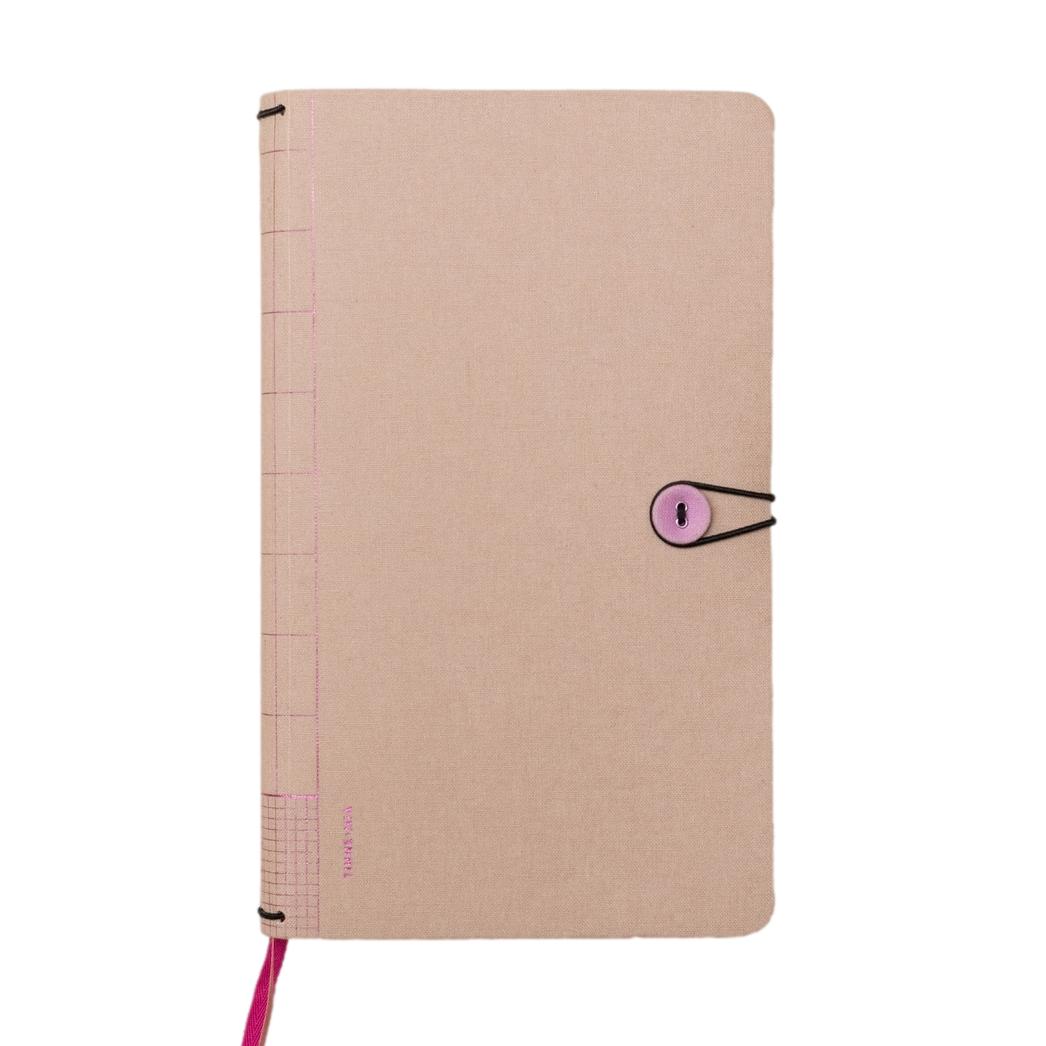 Tinne + Mia – Linnen Notebook with button Pebbles – Multi Notebook (12 ...