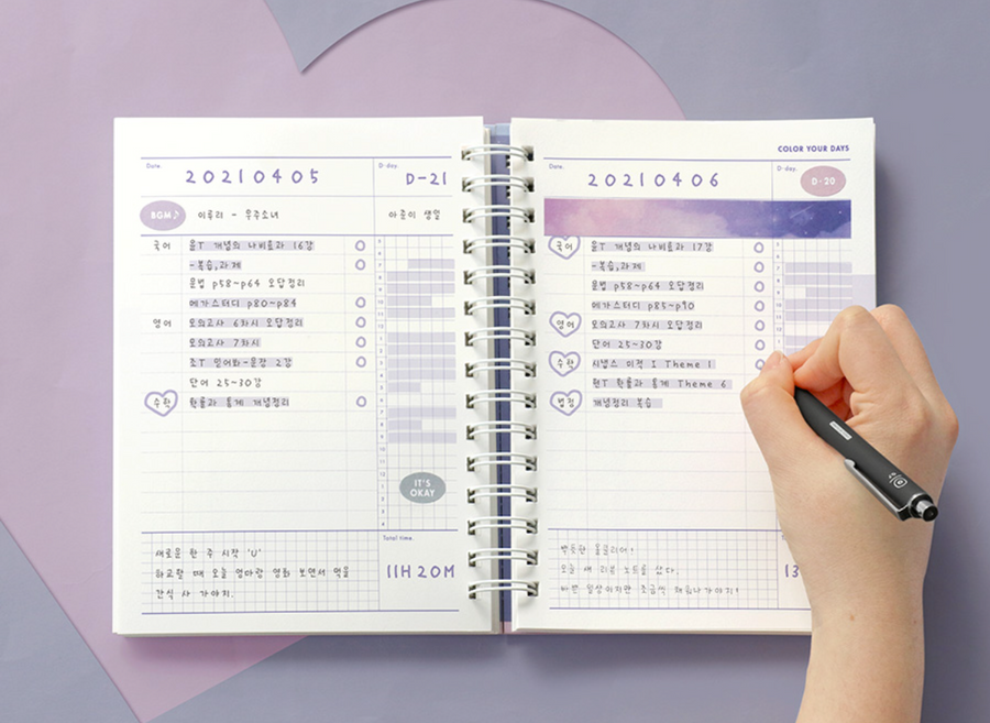 Iconic - Hey Day Study Planner Pink – Planificador de estudio A5 (15 x ...