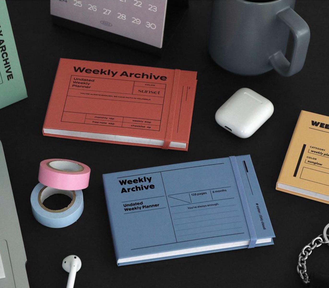 Iconic - Weekly Archive Planner Sunset – Planificador semanal rojo B7 ...