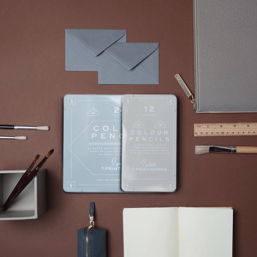 Printworks – Color Pencils – Box with 12 colored pencils (10 x 18.5 cm ...