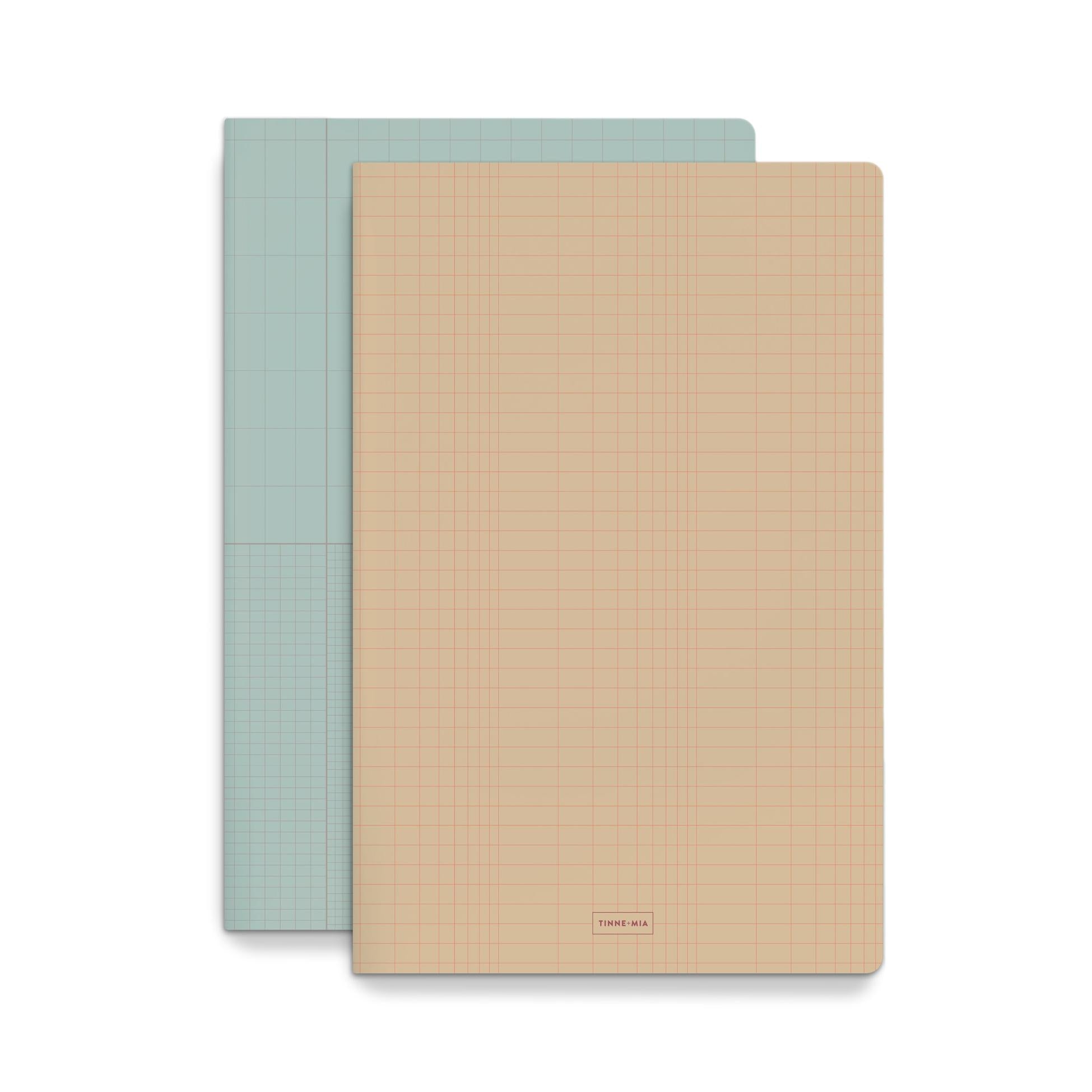 Tinne + Mia – Excercise Book Icy / Honey Grid – Set of 2 A4 lined note ...